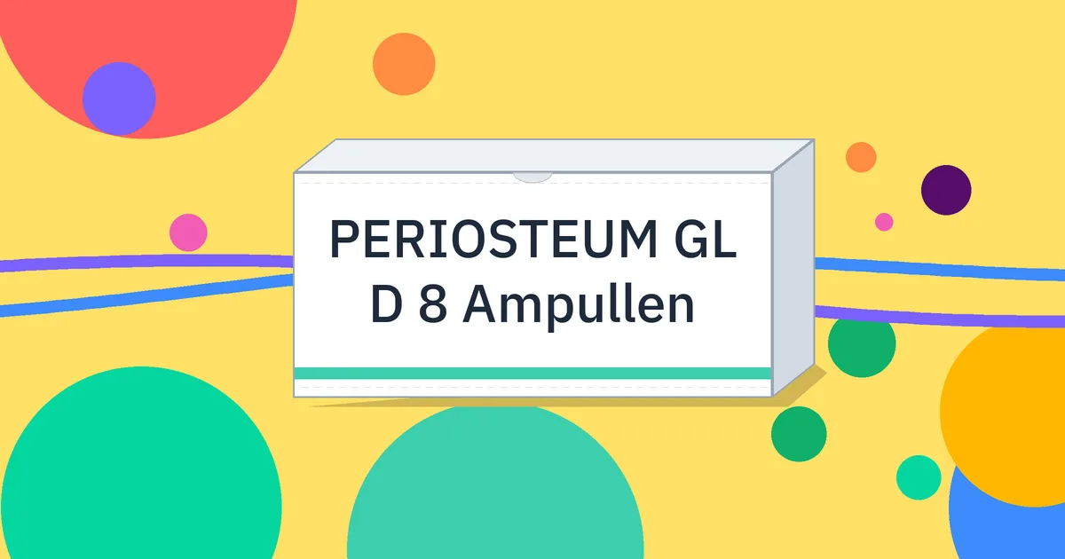 Symbolbild: Packung mit der Aufschrift PERIOSTEUM GL D 8 Ampullen (PZN 03354980) – Verfügbarkeit und Bezug in Apotheken in Frankfurt am Main
