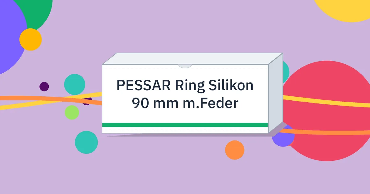 Symbolbild: Packung mit der Aufschrift PESSAR Ring Silikon 90 mm m.Feder (PZN 01734425) – Verfügbarkeit und Bezug in Apotheken in Frankfurt am Main