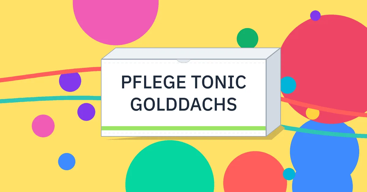Symbolbild: Packung mit der Aufschrift PFLEGE TONIC GOLDDACHS (PZN 10192012) – Verfügbarkeit und Bezug in Apotheken in Frankfurt am Main
