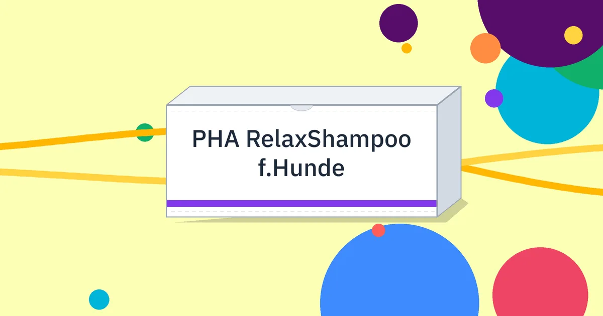 Symbolbild: Packung mit der Aufschrift PHA RelaxShampoo f.Hunde (PZN 07549692) – Verfügbarkeit und Bezug in Apotheken in Frankfurt am Main