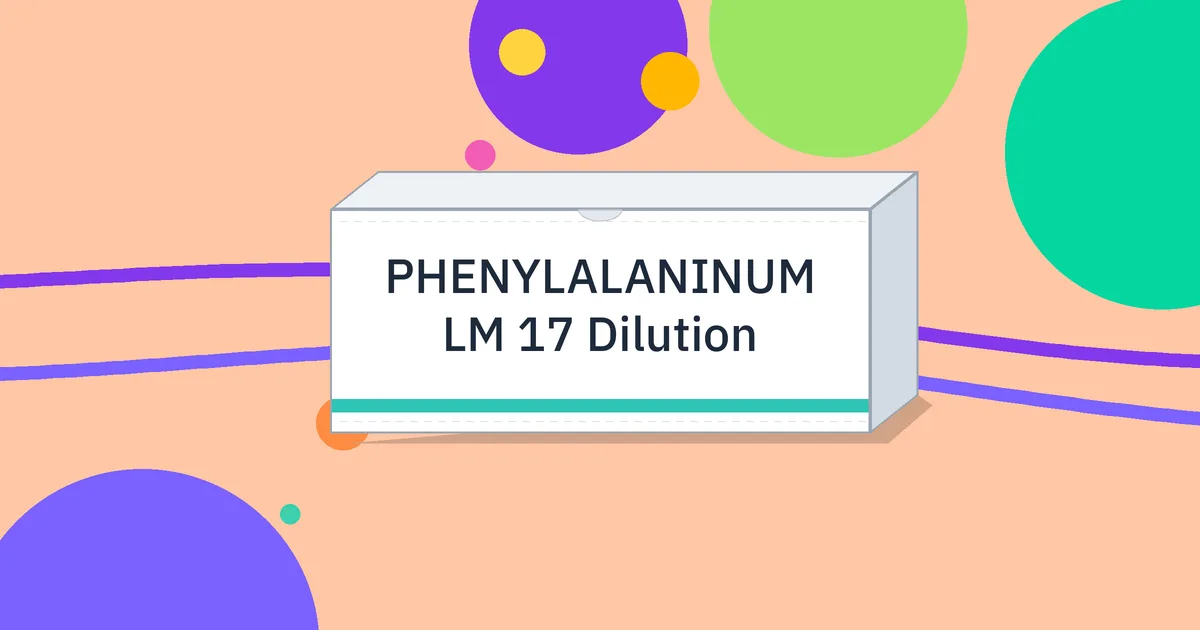 Symbolbild: Packung mit der Aufschrift PHENYLALANINUM LM 17 Dilution (PZN 13783989) – Verfügbarkeit und Bezug in Apotheken in Frankfurt am Main