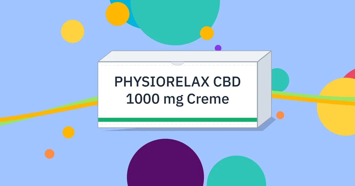 Symbolbild: Packung mit der Aufschrift PHYSIORELAX CBD 1000 mg Creme (PZN 19183693) – Verfügbarkeit und Bezug in Apotheken in Frankfurt am Main