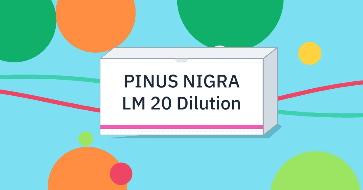 Symbolbild: Packung mit der Aufschrift PINUS NIGRA LM 20 Dilution (PZN 13642616) – Verfügbarkeit und Bezug in Apotheken in Frankfurt am Main