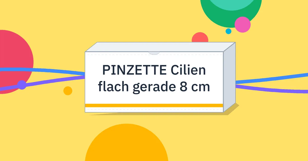Symbolbild: Packung mit der Aufschrift PINZETTE Cilien flach gerade 8 cm (PZN 00741311) – Verfügbarkeit und Bezug in Apotheken in Frankfurt am Main