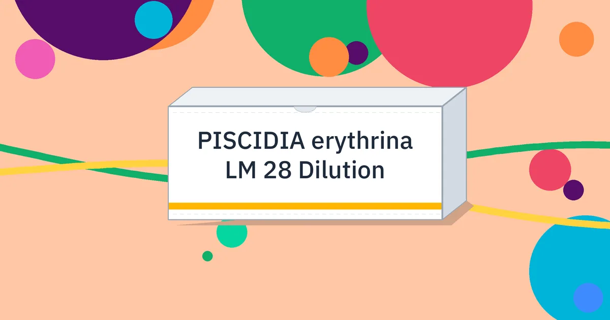 Symbolbild: Packung mit der Aufschrift PISCIDIA erythrina LM 28 Dilution (PZN 13645974) – Verfügbarkeit und Bezug in Apotheken in Frankfurt am Main