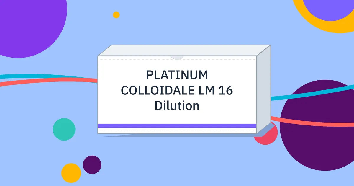 Symbolbild: Packung mit der Aufschrift PLATINUM COLLOIDALE LM 16 Dilution (PZN 13037884) – Verfügbarkeit und Bezug in Apotheken in Frankfurt am Main