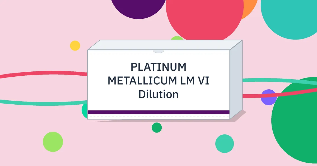 Symbolbild: Packung mit der Aufschrift PLATINUM METALLICUM LM VI Dilution (PZN 02668943) – Verfügbarkeit und Bezug in Apotheken in Frankfurt am Main