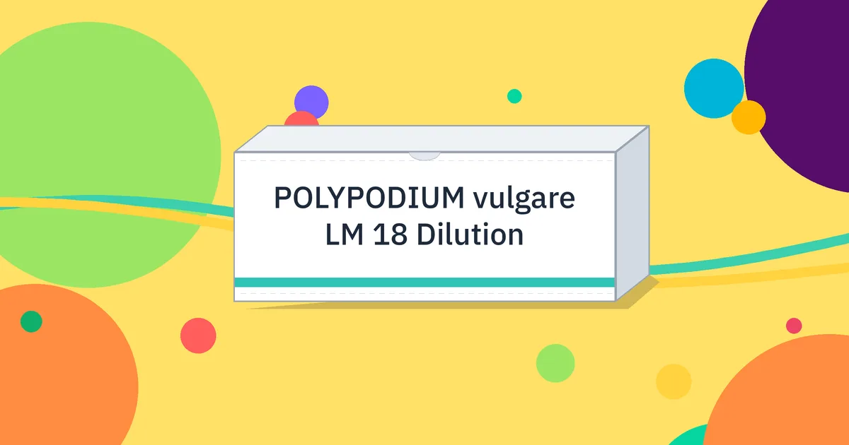 Symbolbild: Packung mit der Aufschrift POLYPODIUM vulgare LM 18 Dilution (PZN 13663400) – Verfügbarkeit und Bezug in Apotheken in Frankfurt am Main