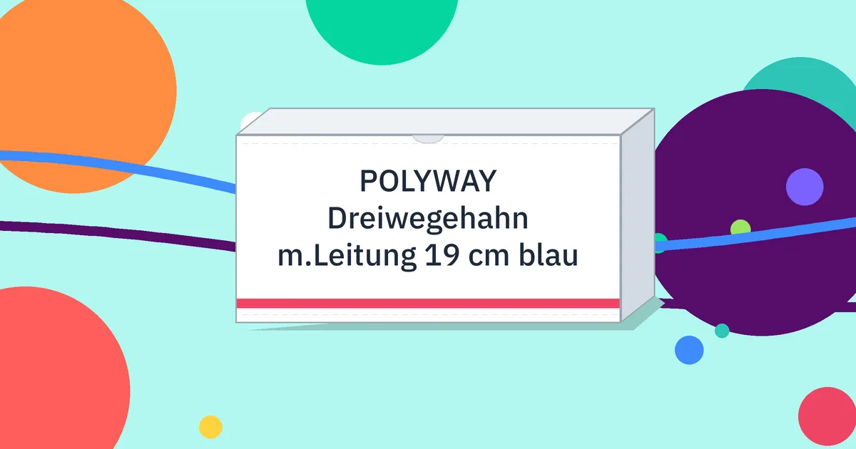 Symbolbild: Packung mit der Aufschrift POLYWAY Dreiwegehahn m.Leitung 19 cm blau (PZN 18267749) – Verfügbarkeit und Bezug in Apotheken in Frankfurt am Main