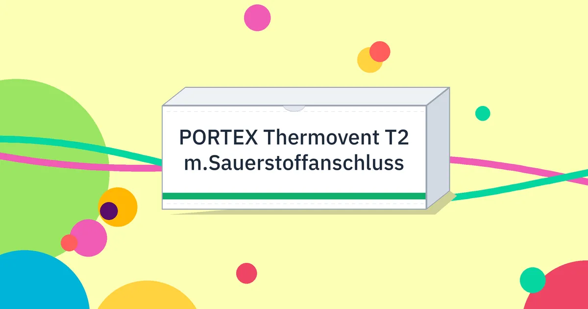 Symbolbild: Packung mit der Aufschrift PORTEX Thermovent T2 m.Sauerstoffanschluss (PZN 05490405) – Verfügbarkeit und Bezug in Apotheken in Frankfurt am Main