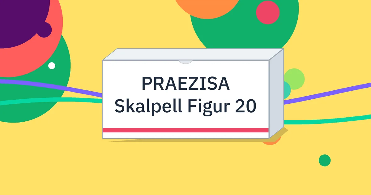 Symbolbild: Packung mit der Aufschrift PRAEZISA Skalpell Figur 20 (PZN 09619830) – Verfügbarkeit und Bezug in Apotheken in Frankfurt am Main