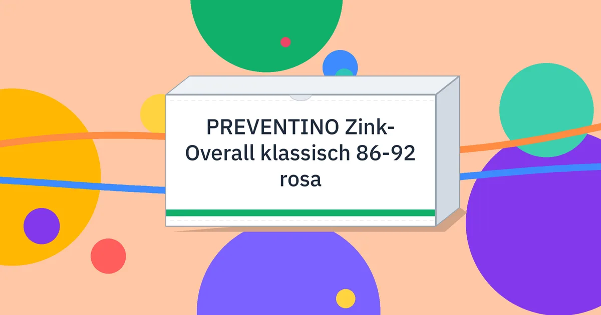 Symbolbild: Packung mit der Aufschrift PREVENTINO Zink-Overall klassisch 86-92 rosa (PZN 12446362) – Verfügbarkeit und Bezug in Apotheken in Frankfurt am Main