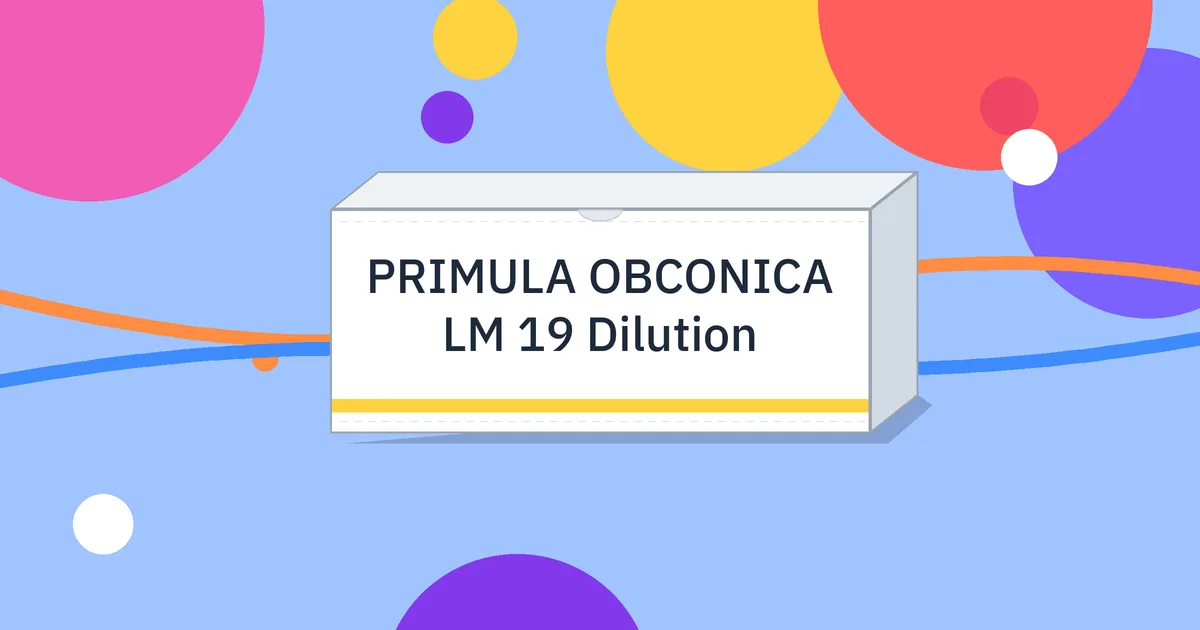 Symbolbild: Packung mit der Aufschrift PRIMULA OBCONICA LM 19 Dilution (PZN 13667102) – Verfügbarkeit und Bezug in Apotheken in Frankfurt am Main