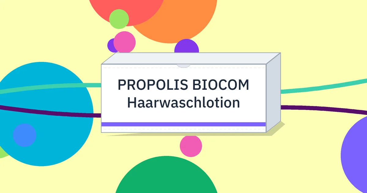 Symbolbild: Packung mit der Aufschrift PROPOLIS BIOCOM Haarwaschlotion (PZN 07035355) – Verfügbarkeit und Bezug in Apotheken in Frankfurt am Main