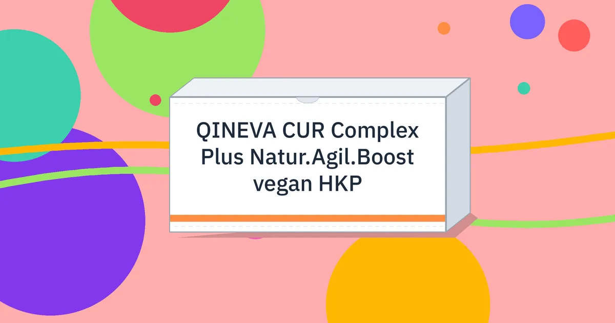 Symbolbild: Packung mit der Aufschrift QINEVA CUR Complex Plus Natur.Agil.Boost vegan HKP (PZN 17444706) – Verfügbarkeit und Bezug in Apotheken in Frankfurt am Main