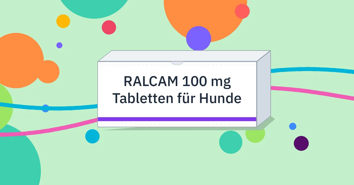 Symbolbild: Packung mit der Aufschrift RALCAM 100 mg Tabletten für Hunde (PZN 18080689) – Verfügbarkeit und Bezug in Apotheken in Frankfurt am Main
