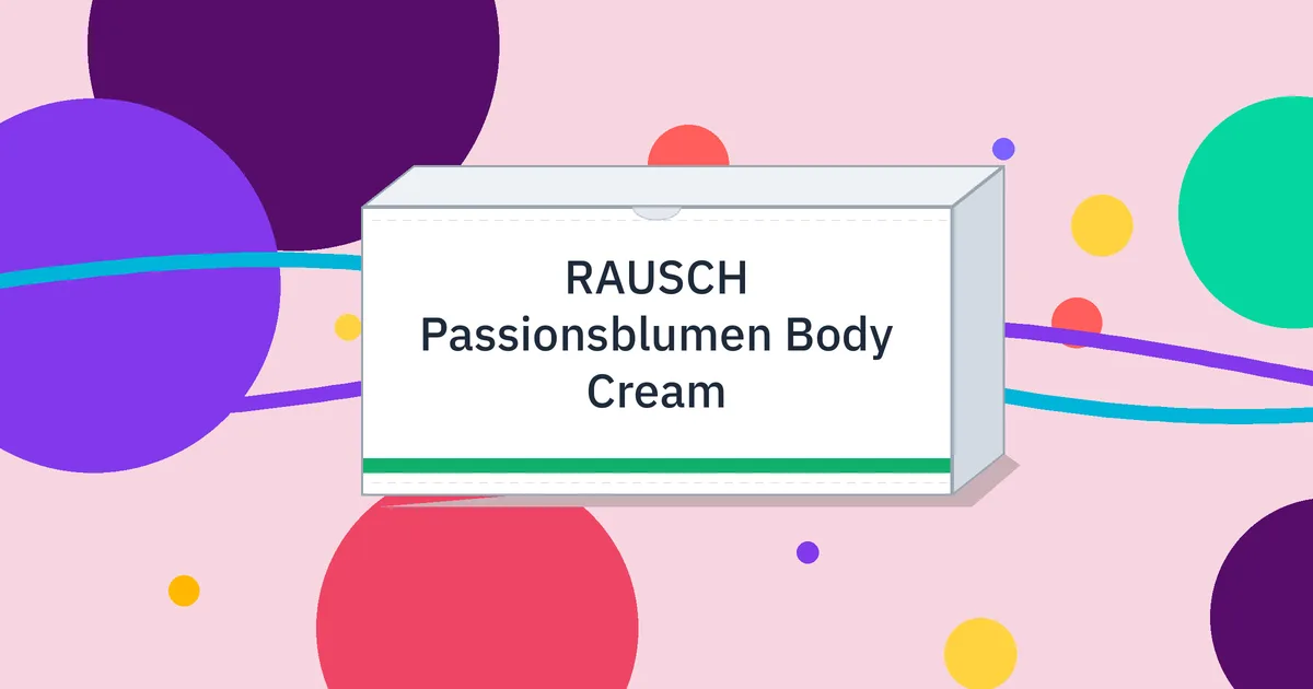 Symbolbild: Packung mit der Aufschrift RAUSCH Passionsblumen Body Cream (PZN 15197008) – Verfügbarkeit und Bezug in Apotheken in Frankfurt am Main