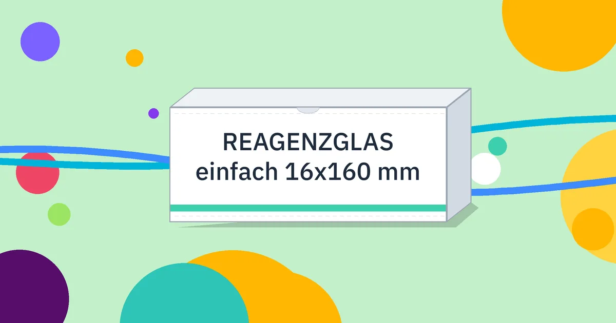 Symbolbild: Packung mit der Aufschrift REAGENZGLAS einfach 16x160 mm (PZN 04848804) – Verfügbarkeit und Bezug in Apotheken in Frankfurt am Main