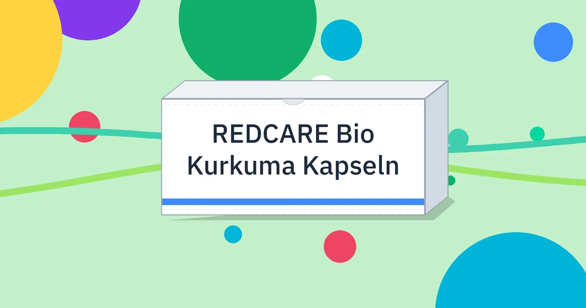 Symbolbild: Packung mit der Aufschrift REDCARE Bio Kurkuma Kapseln (PZN 18749129) – Verfügbarkeit und Bezug in Apotheken in Frankfurt am Main