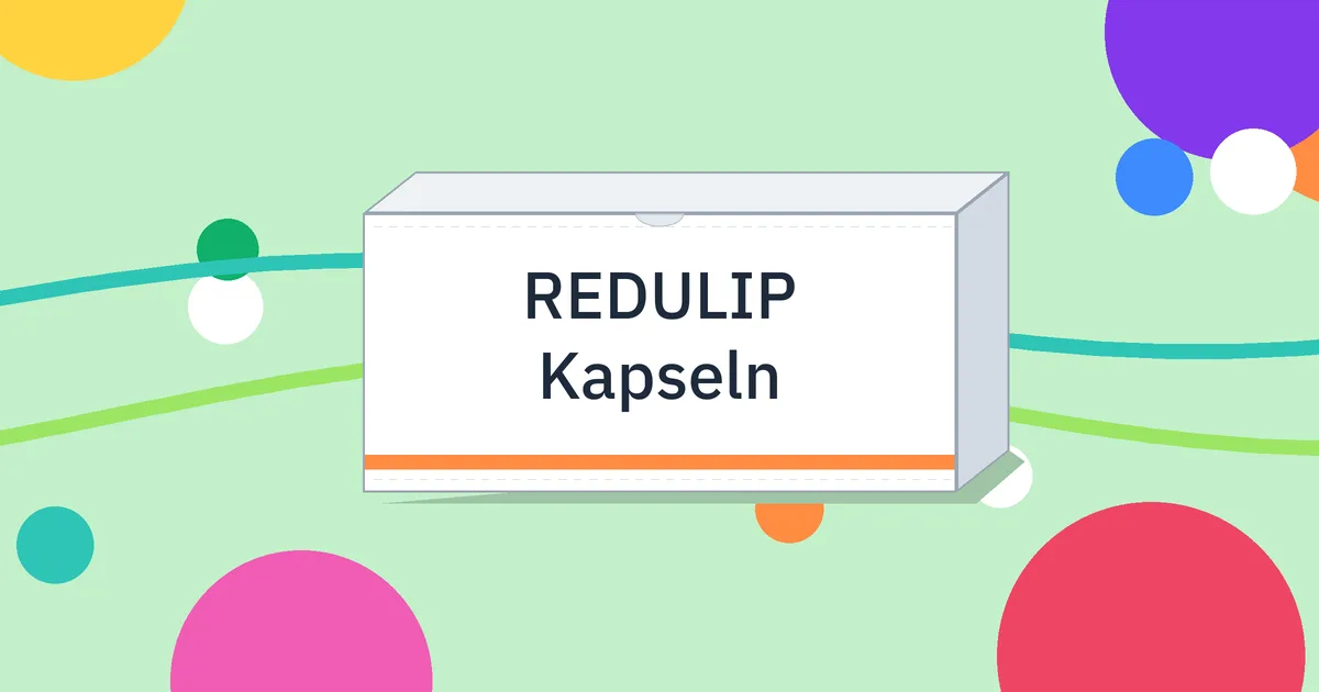 Symbolbild: Packung mit der Aufschrift REDULIP Kapseln (PZN 10017668) – Verfügbarkeit und Bezug in Apotheken in Frankfurt am Main