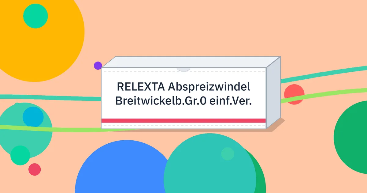 Symbolbild: Packung mit der Aufschrift RELEXTA Abspreizwindel Breitwickelb.Gr.0 einf.Ver. (PZN 09635214) – Verfügbarkeit und Bezug in Apotheken in Frankfurt am Main
