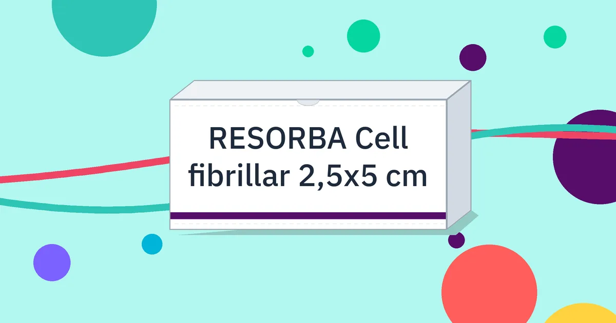 Symbolbild: Packung mit der Aufschrift RESORBA Cell fibrillar 2,5x5 cm (PZN 04122935) – Verfügbarkeit und Bezug in Apotheken in Frankfurt am Main