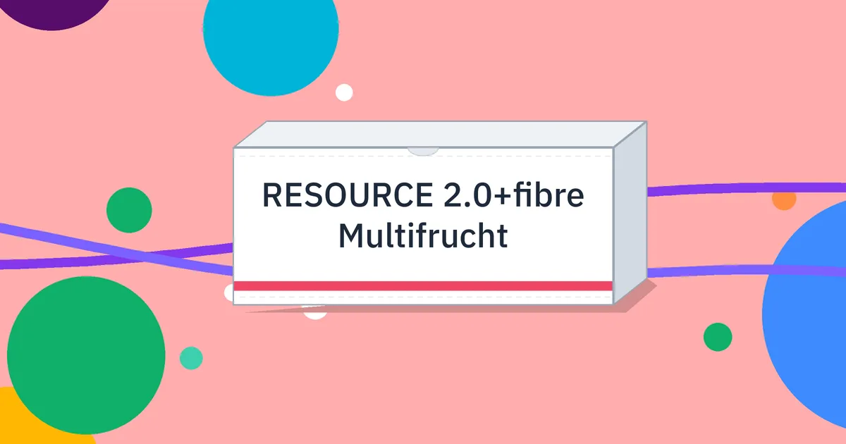 Symbolbild: Packung mit der Aufschrift RESOURCE 2.0+fibre Multifrucht (PZN 20413827) – Verfügbarkeit und Bezug in Apotheken in Frankfurt am Main
