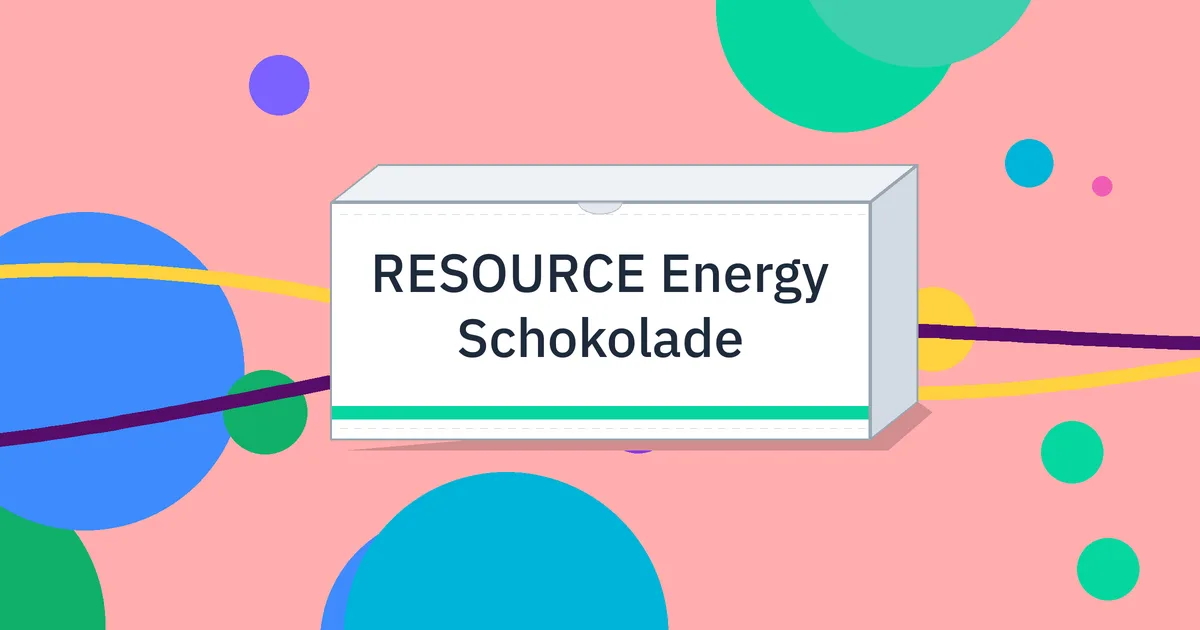 Symbolbild: Packung mit der Aufschrift RESOURCE Energy Schokolade (PZN 06101601) – Verfügbarkeit und Bezug in Apotheken in Frankfurt am Main