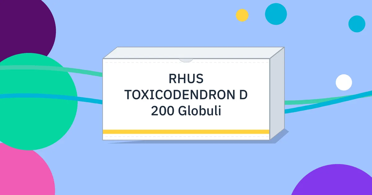 Symbolbild: Packung mit der Aufschrift RHUS TOXICODENDRON D 200 Globuli (PZN 02930252) – Verfügbarkeit und Bezug in Apotheken in Frankfurt am Main