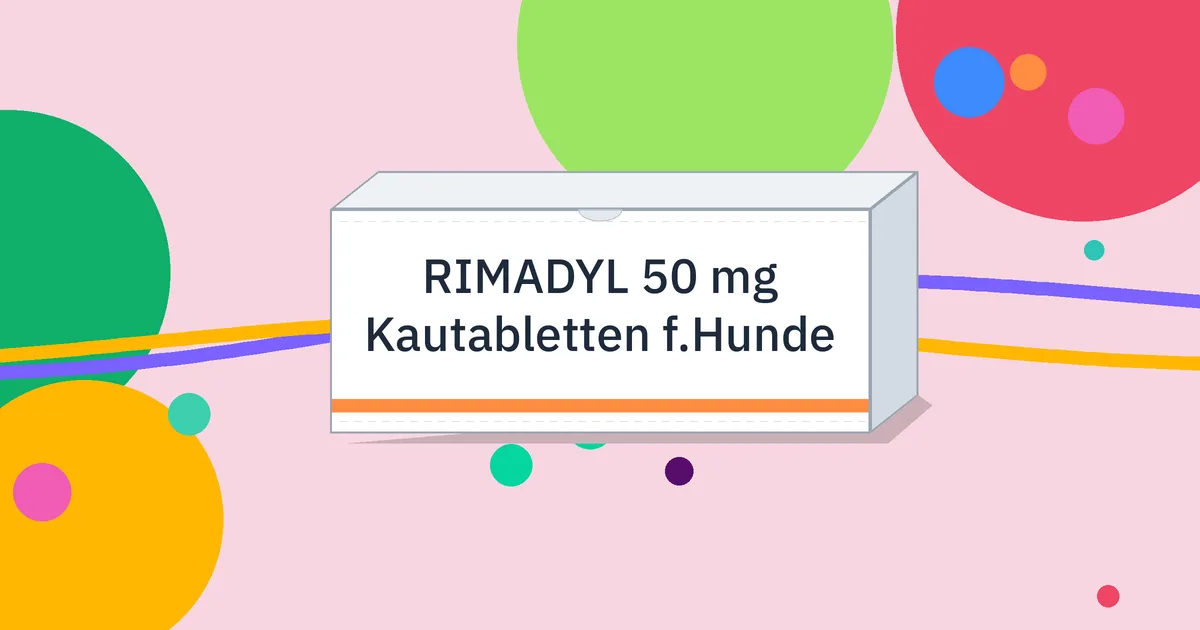 Symbolbild: Packung mit der Aufschrift RIMADYL 50 mg Kautabletten f.Hunde (PZN 02209276) – Verfügbarkeit und Bezug in Apotheken in Frankfurt am Main