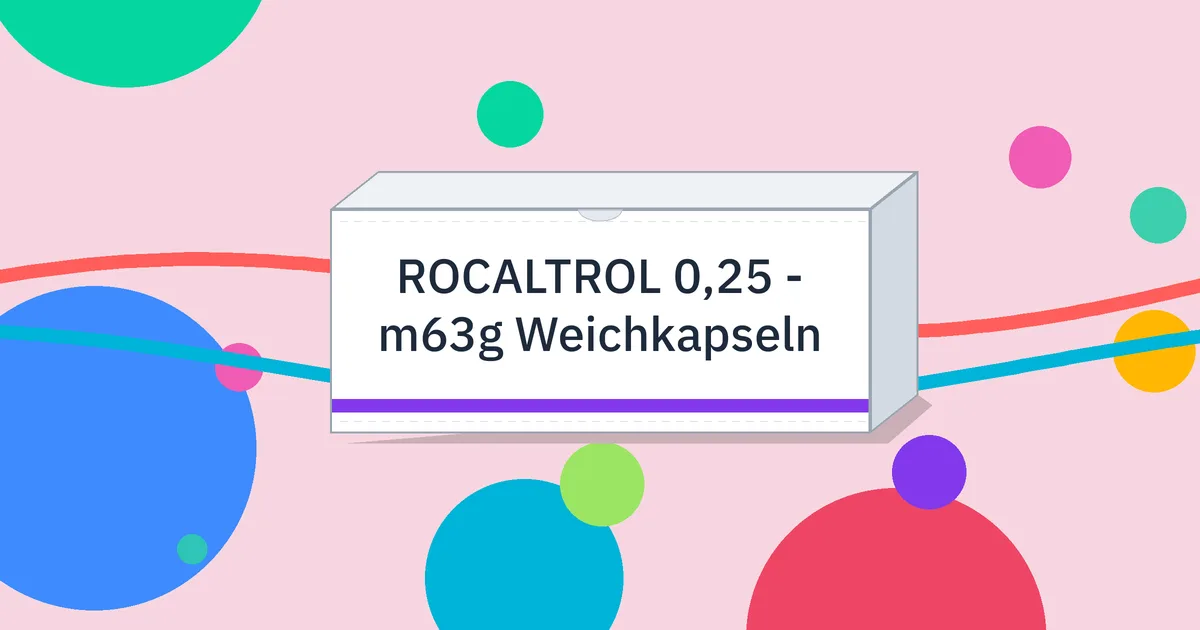 Symbolbild: Packung mit der Aufschrift ROCALTROL 0,25 -m63g Weichkapseln (PZN 07487695) – Verfügbarkeit und Bezug in Apotheken in Frankfurt am Main