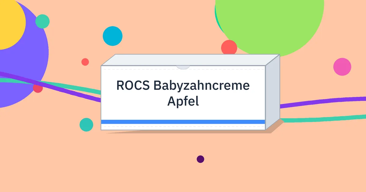 Symbolbild: Packung mit der Aufschrift ROCS Babyzahncreme Apfel (PZN 16718774) – Verfügbarkeit und Bezug in Apotheken in Frankfurt am Main