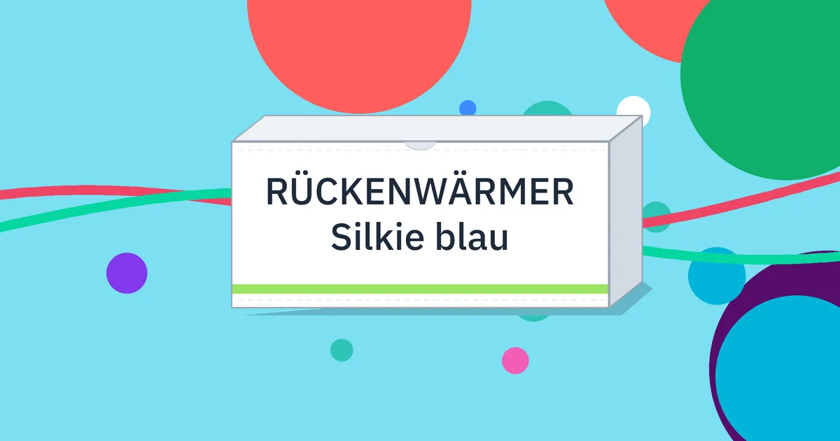 Symbolbild: Packung mit der Aufschrift RÜCKENWÄRMER Silkie blau (PZN 12477150) – Verfügbarkeit und Bezug in Apotheken in Frankfurt am Main