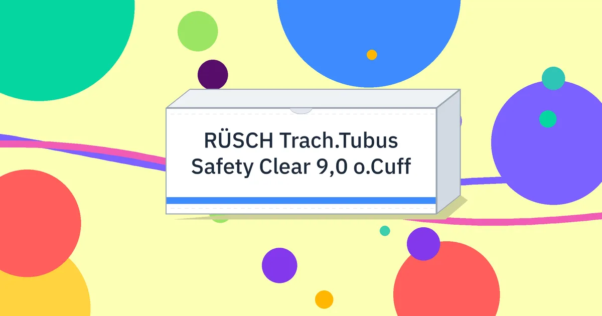 Symbolbild: Packung mit der Aufschrift RÜSCH Trach.Tubus Safety Clear 9,0 o.Cuff (PZN 04247654) – Verfügbarkeit und Bezug in Apotheken in Frankfurt am Main