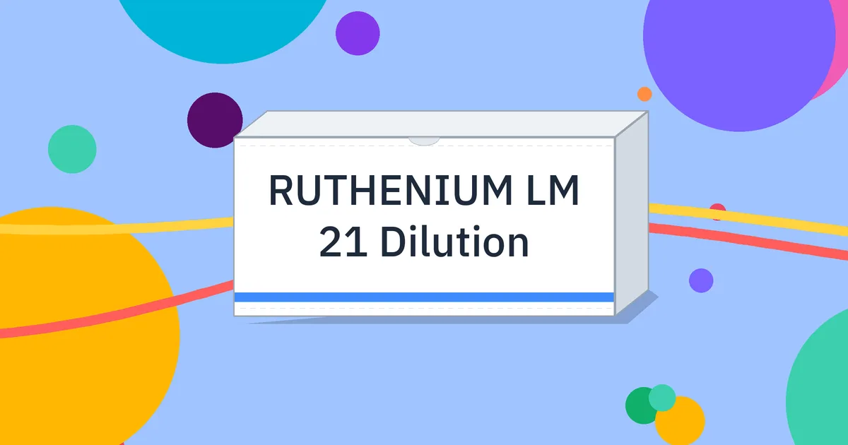 Symbolbild: Packung mit der Aufschrift RUTHENIUM LM 21 Dilution (PZN 13174233) – Verfügbarkeit und Bezug in Apotheken in Frankfurt am Main