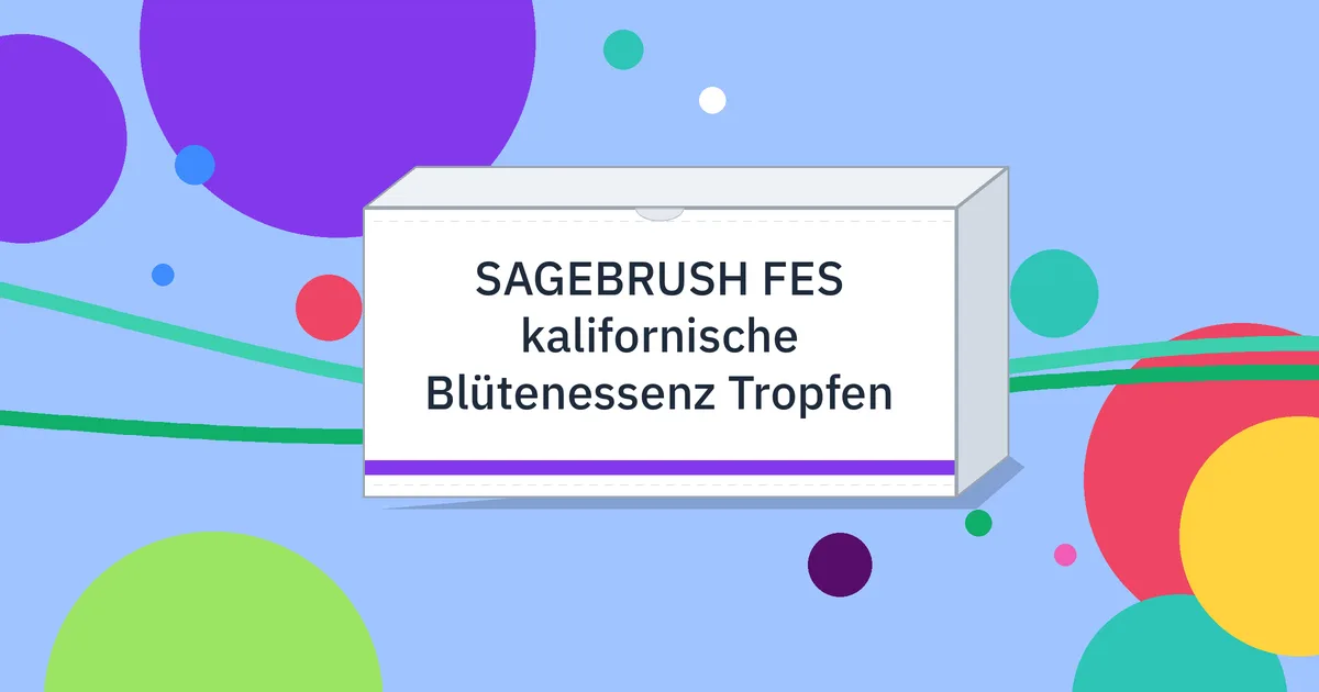 Symbolbild: Packung mit der Aufschrift SAGEBRUSH FES kalifornische Blütenessenz Tropfen (PZN 09172748) – Verfügbarkeit und Bezug in Apotheken in Frankfurt am Main