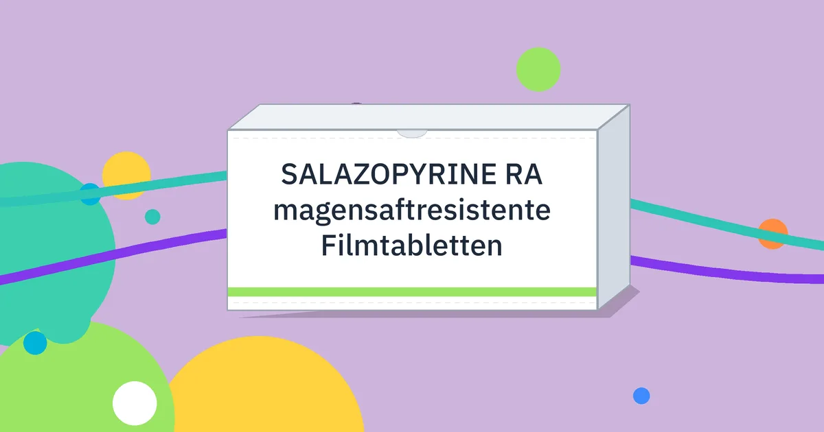 Symbolbild: Packung mit der Aufschrift SALAZOPYRINE RA magensaftresistente Filmtabletten (PZN 01604562) – Verfügbarkeit und Bezug in Apotheken in Frankfurt am Main