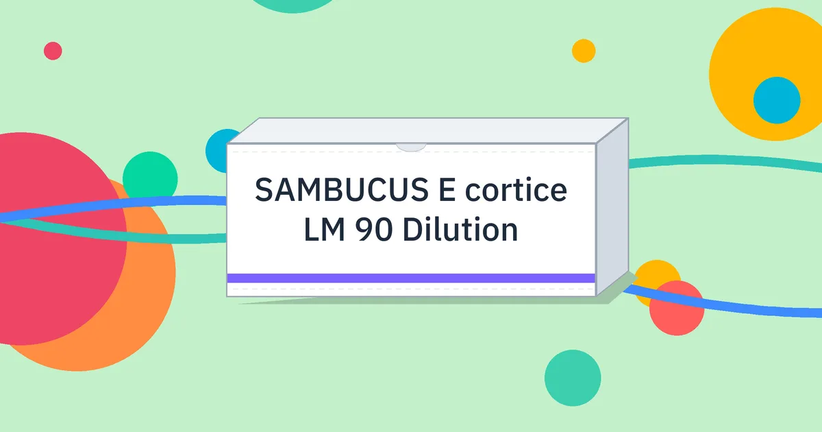Symbolbild: Packung mit der Aufschrift SAMBUCUS E cortice LM 90 Dilution (PZN 13180251) – Verfügbarkeit und Bezug in Apotheken in Frankfurt am Main