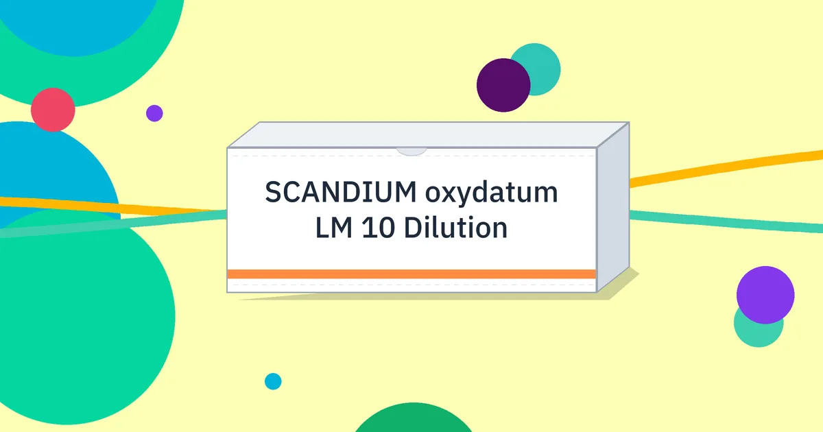 Symbolbild: Packung mit der Aufschrift SCANDIUM oxydatum LM 10 Dilution (PZN 13183539) – Verfügbarkeit und Bezug in Apotheken in Frankfurt am Main