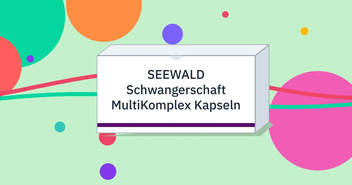 Symbolbild: Packung mit der Aufschrift SEEWALD Schwangerschaft MultiKomplex Kapseln (PZN 19790246) – Verfügbarkeit und Bezug in Apotheken in Frankfurt am Main