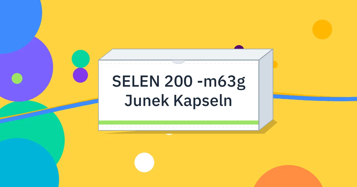 Symbolbild: Packung mit der Aufschrift SELEN 200 -m63g Junek Kapseln (PZN 01101424) – Verfügbarkeit und Bezug in Apotheken in Frankfurt am Main