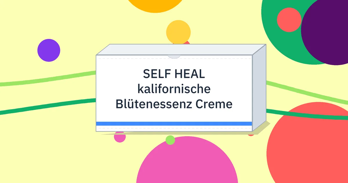 Symbolbild: Packung mit der Aufschrift SELF HEAL kalifornische Blütenessenz Creme (PZN 10399374) – Verfügbarkeit und Bezug in Apotheken in Frankfurt am Main