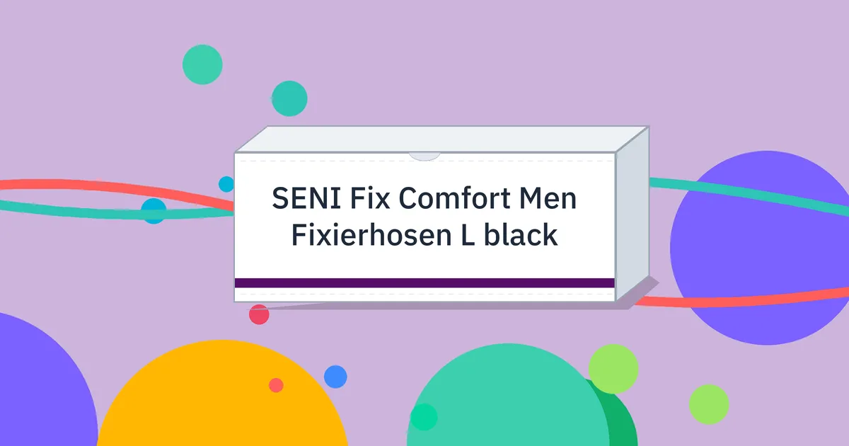 Symbolbild: Packung mit der Aufschrift SENI Fix Comfort Men Fixierhosen L black (PZN 20286636) – Verfügbarkeit und Bezug in Apotheken in Frankfurt am Main