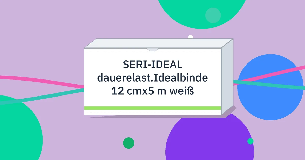Symbolbild: Packung mit der Aufschrift SERI-IDEAL dauerelast.Idealbinde 12 cmx5 m weiß (PZN 19836847) – Verfügbarkeit und Bezug in Apotheken in Frankfurt am Main