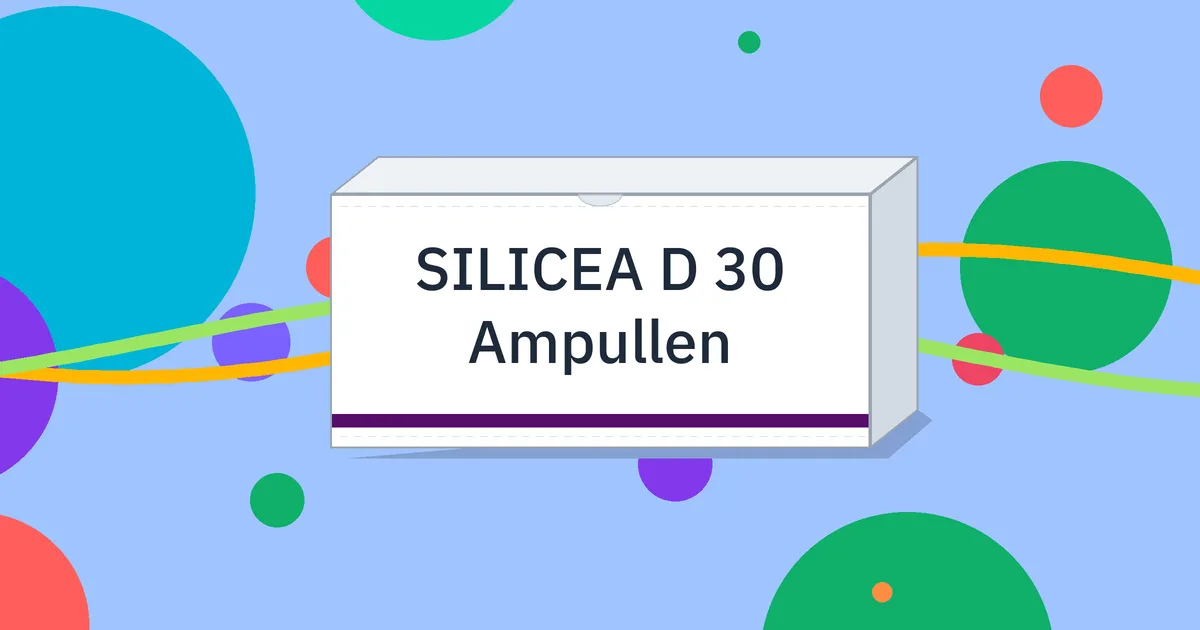Symbolbild: Packung mit der Aufschrift SILICEA D 30 Ampullen (PZN 11708251) – Verfügbarkeit und Bezug in Apotheken in Frankfurt am Main