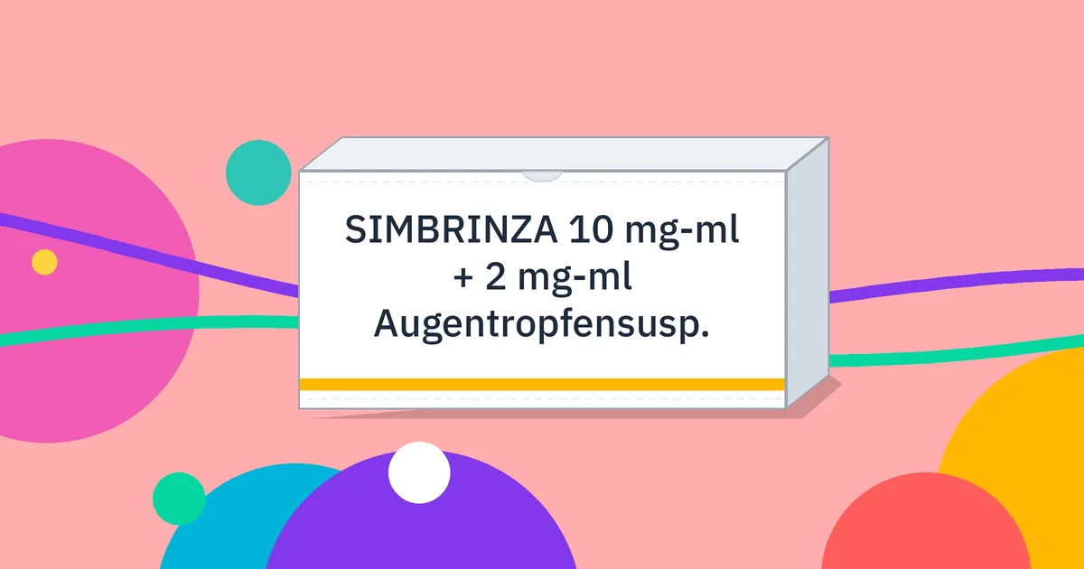 Symbolbild: Packung mit der Aufschrift SIMBRINZA 10 mg-ml + 2 mg-ml Augentropfensusp. (PZN 11127838) – Verfügbarkeit und Bezug in Apotheken in Frankfurt am Main