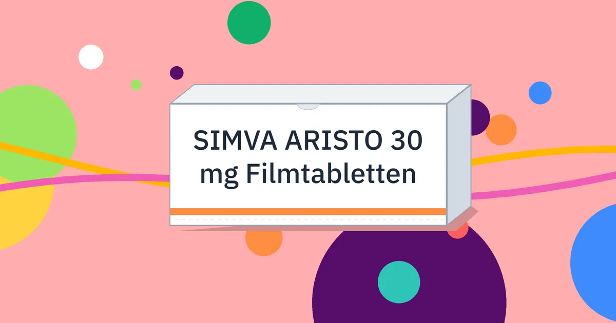 Symbolbild: Packung mit der Aufschrift SIMVA ARISTO 30 mg Filmtabletten (PZN 10144817) – Verfügbarkeit und Bezug in Apotheken in Frankfurt am Main