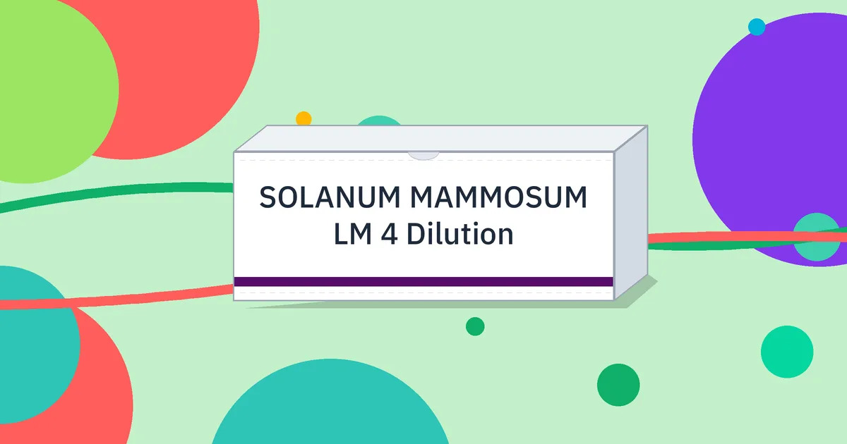 Symbolbild: Packung mit der Aufschrift SOLANUM MAMMOSUM LM 4 Dilution (PZN 13192260) – Verfügbarkeit und Bezug in Apotheken in Frankfurt am Main