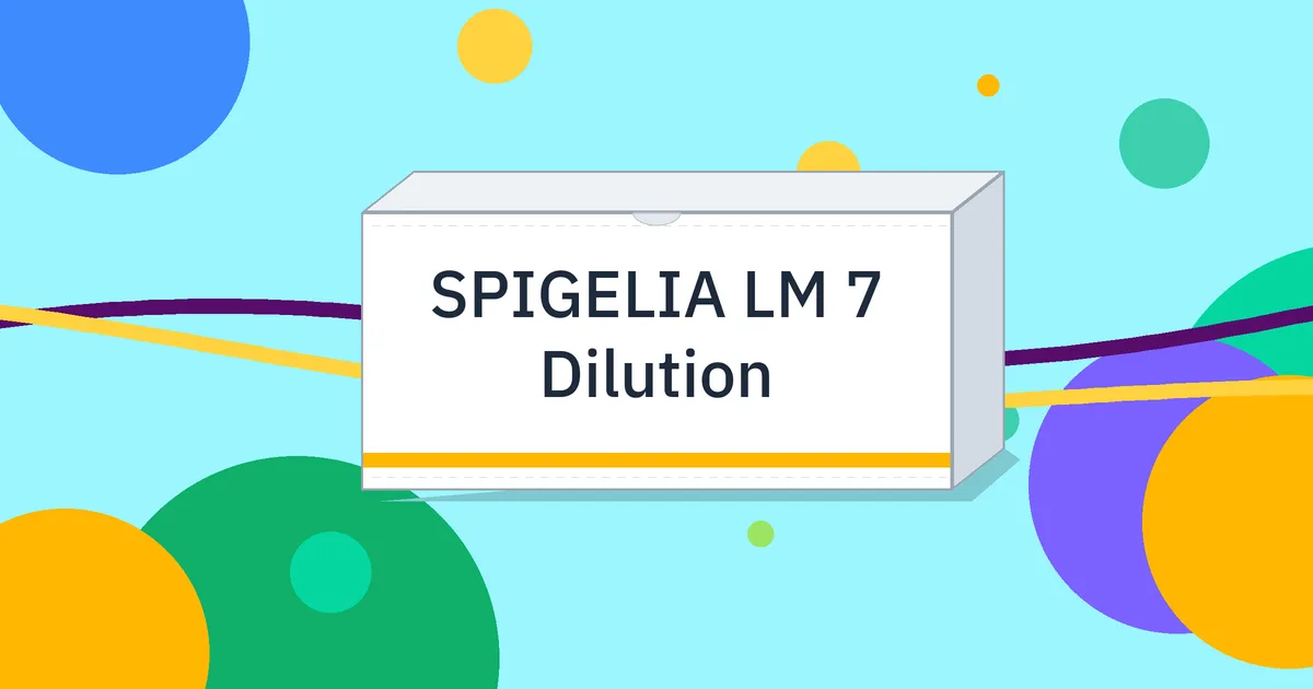 Symbolbild: Packung mit der Aufschrift SPIGELIA LM 7 Dilution (PZN 13195092) – Verfügbarkeit und Bezug in Apotheken in Frankfurt am Main