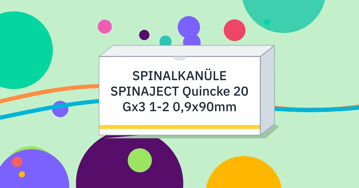 Symbolbild: Packung mit der Aufschrift SPINALKANÜLE SPINAJECT Quincke 20 Gx3 1-2 0,9x90mm (PZN 18862883) – Verfügbarkeit und Bezug in Apotheken in Frankfurt am Main